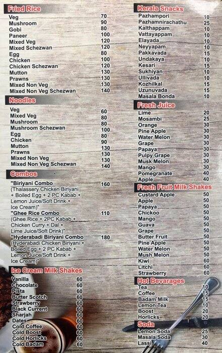 Nandanam Family Restaurant Menu - Zomato