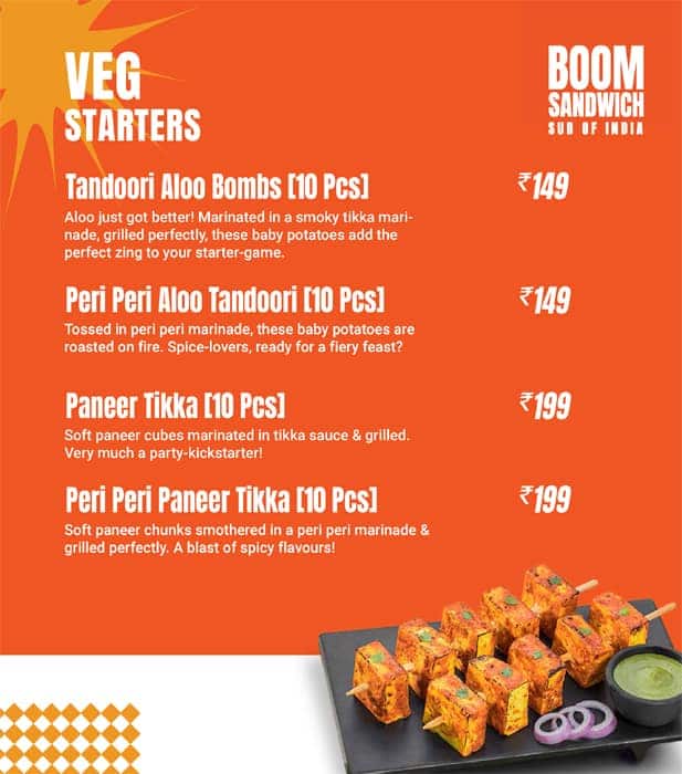 Menu of BOOM Sandwich - Sub of India, Mundhwa, Pune