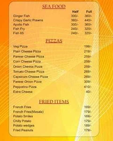Menu of D Cafe, Sainikpuri, Secunderabad