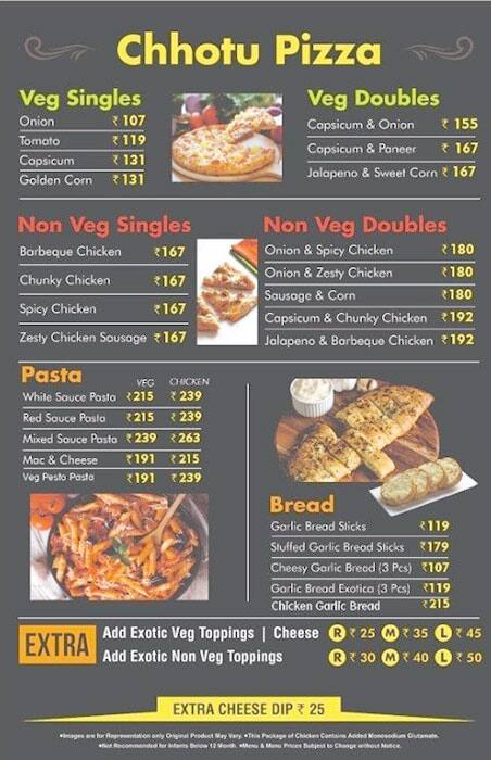 Menu of Pizza Lame, Tagore Garden, New Delhi