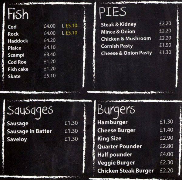 Atlantic Fish Bar Menu, Menu for Atlantic Fish Bar, Plumstead, London ...
