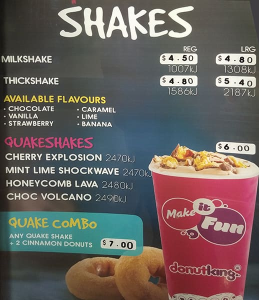 Menu at Donut King Hampton Park restaurant, Hampton Park