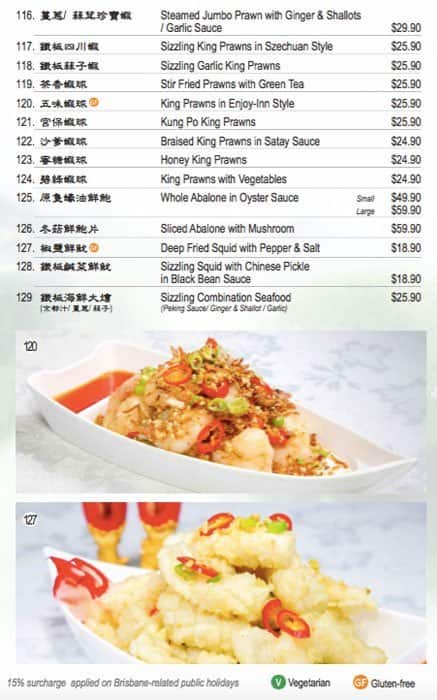 Menu at Enjoy Inn Restaurant - Hamilton, Hamilton