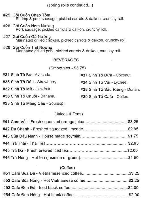 Menu at Banh Mi Coda fast food, Albuquerque