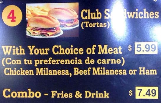 Menu at JD's Taqueria, Austin