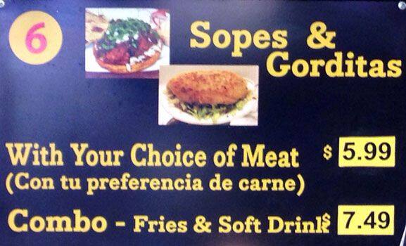 Menu at JD's Taqueria, Austin