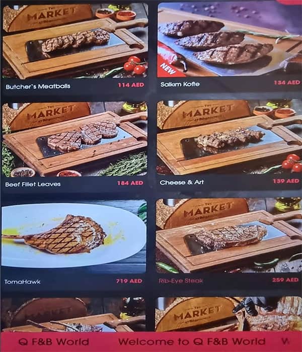 Menu of HuQQa, Downtown Dubai, Dubai