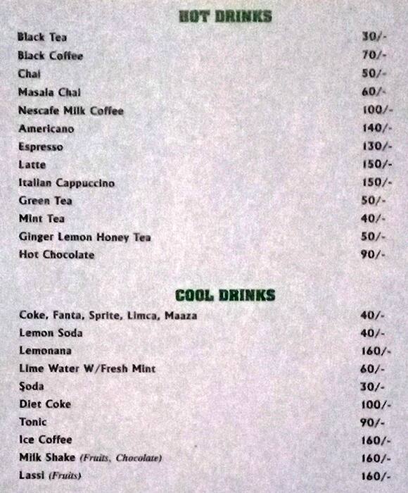 Menu at Bamboo Yoga Retreat Restaurant, Agonda