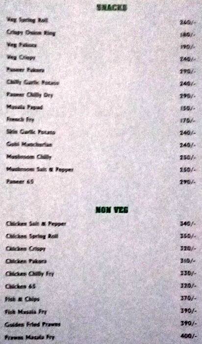 Menu at Bamboo Yoga Retreat Restaurant, Agonda