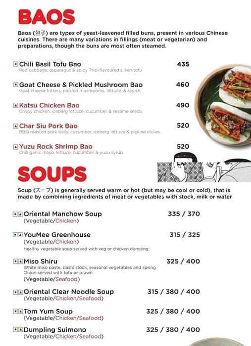 Menu of You Mee, Bannerghatta Road, Bangalore