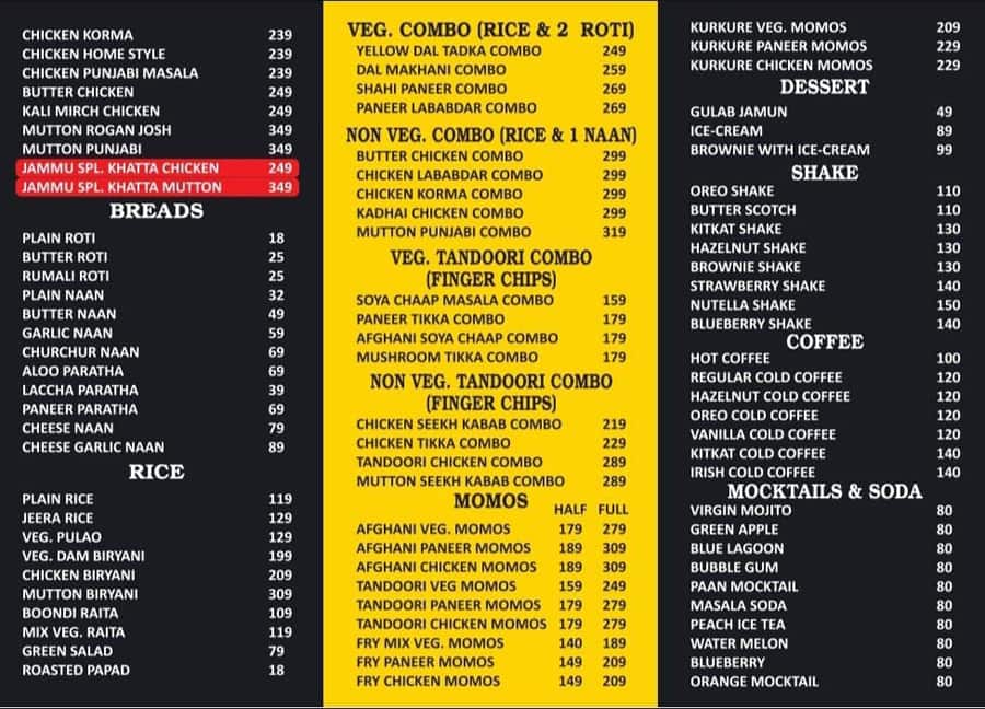 Menu of Hunger Strike Cafe And Restro, Lajpat Nagar 4, New Delhi