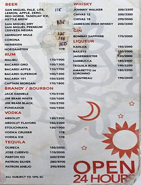 Menu at Graffiti pub & bar, Quezon City, Eastwood CityWalk1