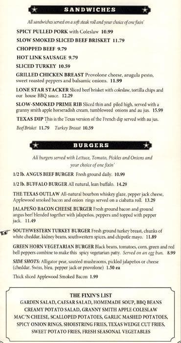 Menu at Back Forty Texas BBQ Roadhouse & Saloon, Pleasant Hill, 100 ...