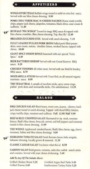 Menu at Back Forty Texas BBQ Roadhouse & Saloon, Pleasant Hill, 100 ...