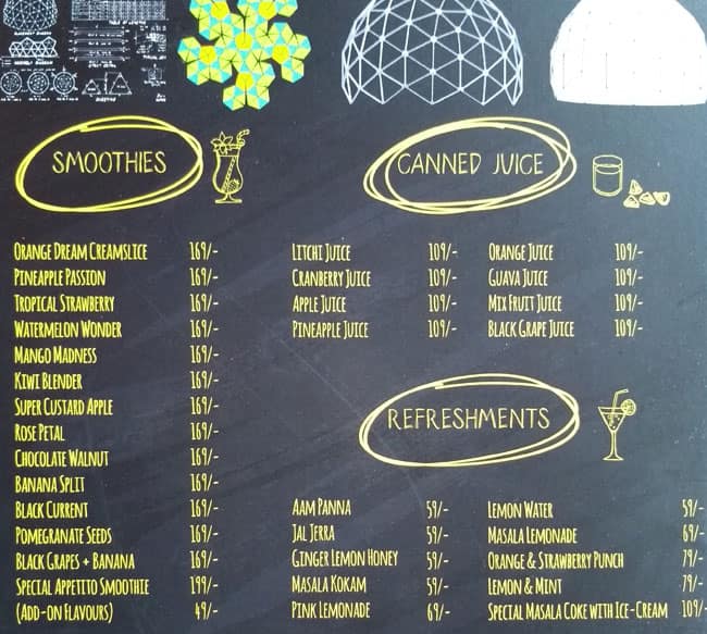 Menu at Cafe Appetito, Vadodara, 17/18