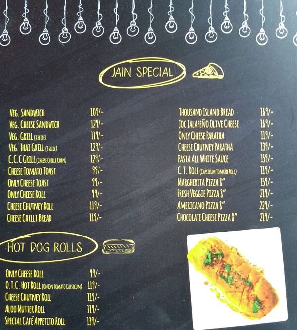 Menu at Cafe Appetito, Vadodara, 17/18