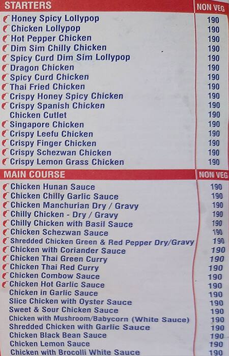 Menu at Lemon Pepper, Bengaluru