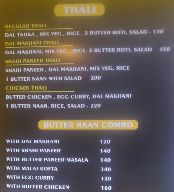 Menu at Rishi's House Old Manali, Manali