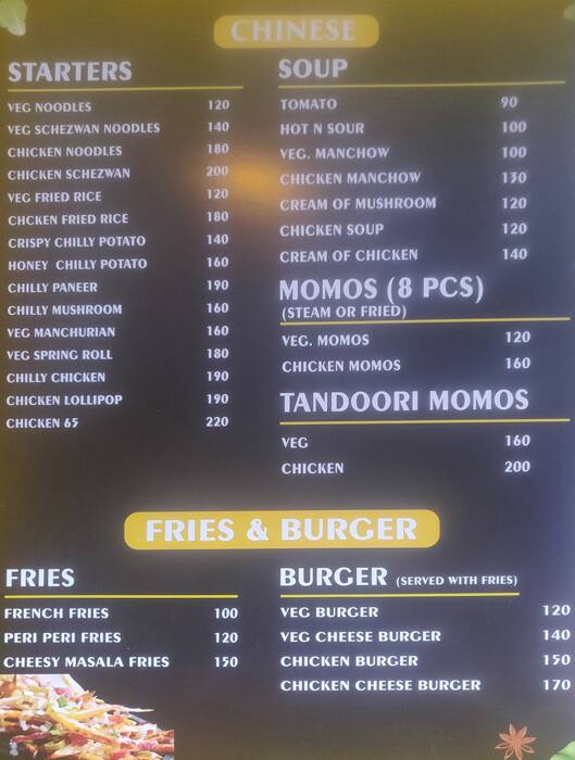 Menu at Rishi's House Old Manali, Manali