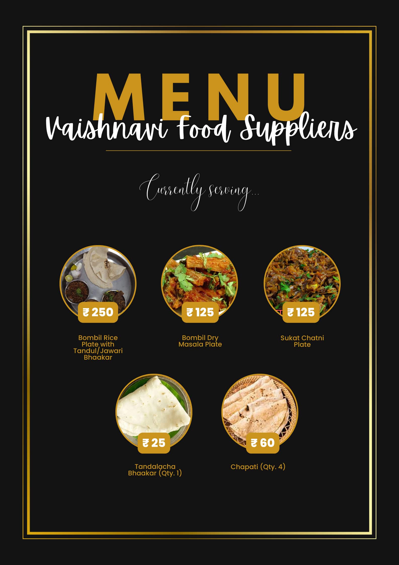 Menu of Vaishnavi Foods Suppliers, Tilak Road, Pune