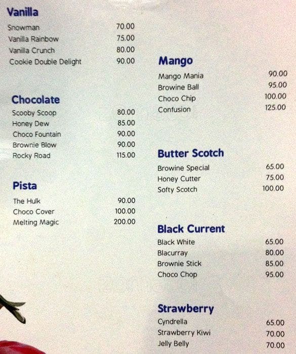 Menu at Eskimos Restaurant, Coimbatore