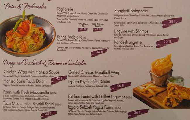 Menu at SULTANIA RESTAURANT, Istanbul
