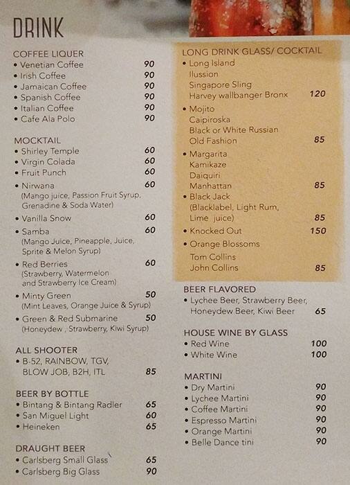Menu at Polo Lounge Restaurant, Jakarta, Lt.2 Menara Batavia