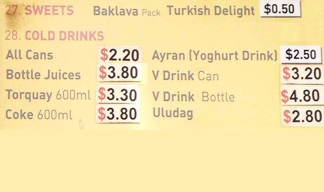 Menu at Pit Stop Kebabs & Restaurant, Brunswick