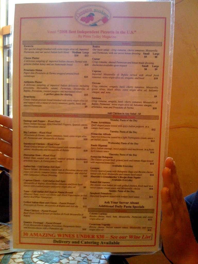 Campania Pizza Menu, Menu for Campania Pizza, Southlake, Southlake ...