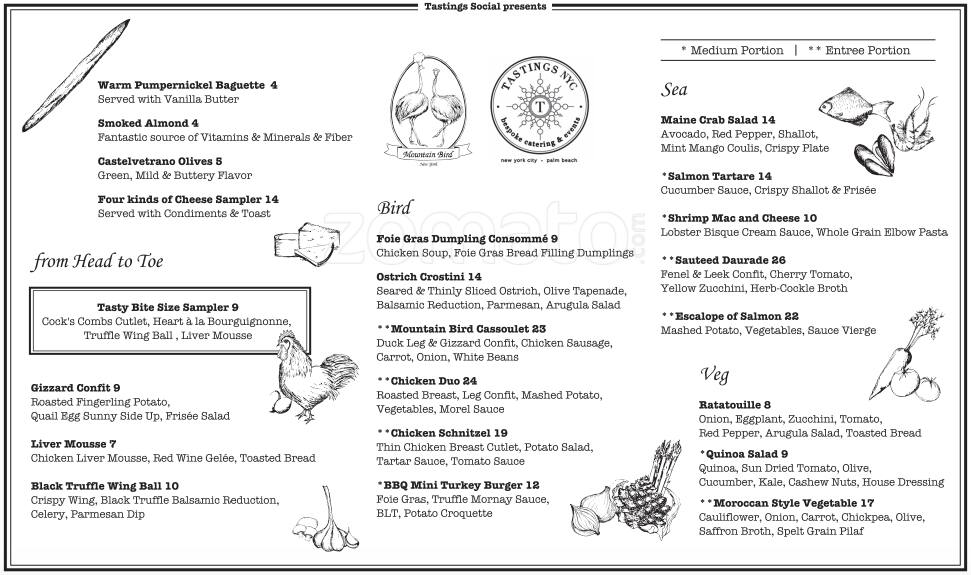Menu at Mountain Bird pub & bar, New York City, 2nd Ave