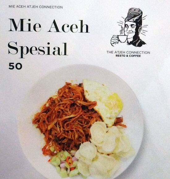 Menu at The Atjeh Connection Sabang cafe, Jakarta