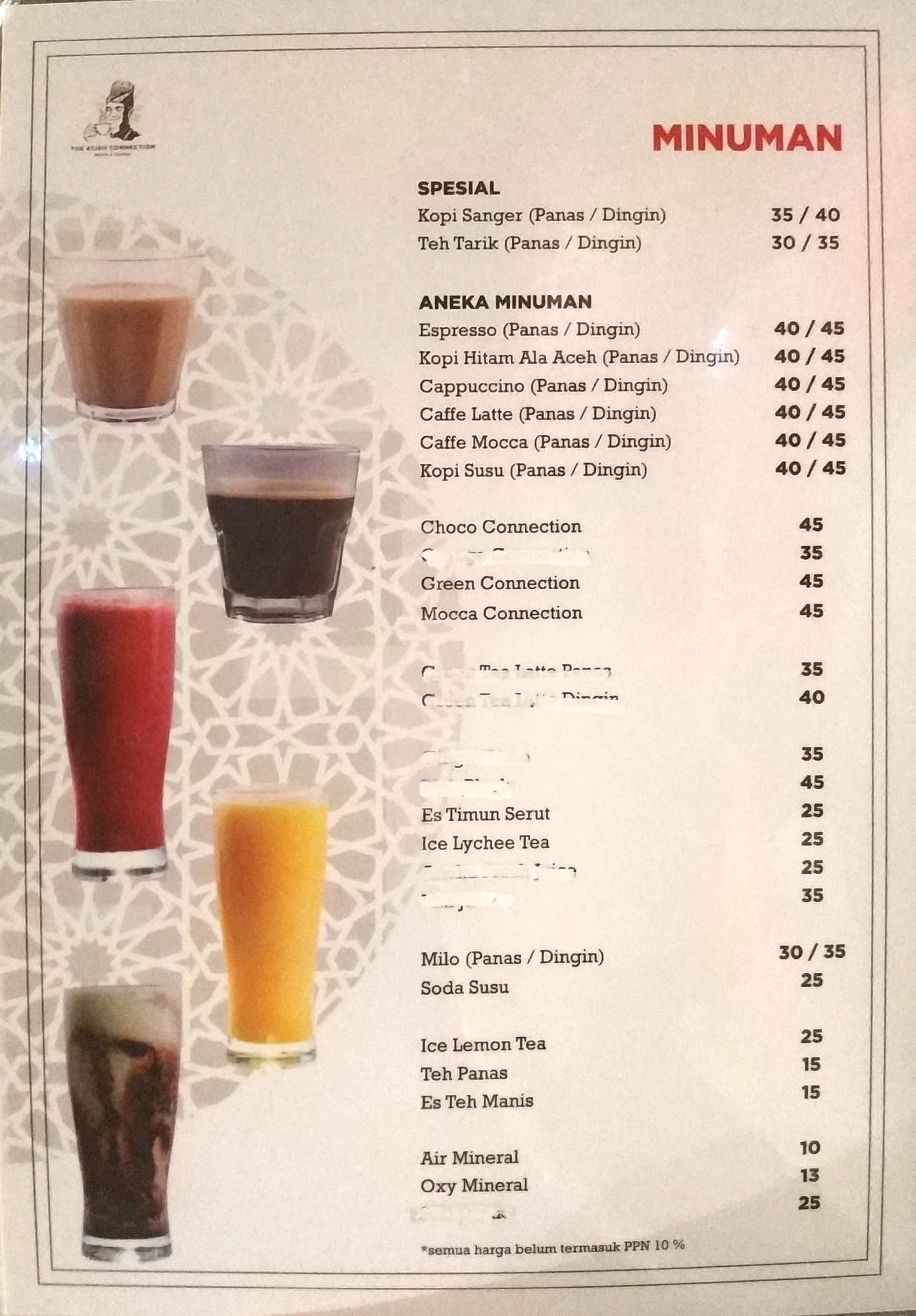 Carta del café The Atjeh Connection Resto & Coffee, Yakarta, Slipi ...