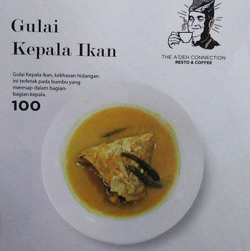 Menu at The Atjeh Connection Sabang cafe, Jakarta