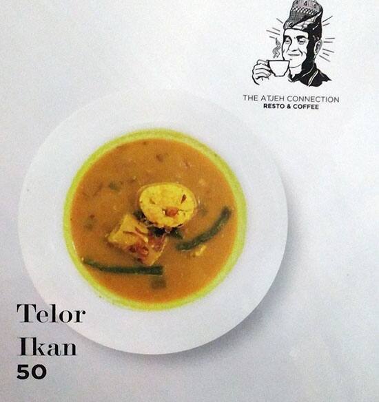 Menu at The Atjeh Connection Sabang cafe, Jakarta