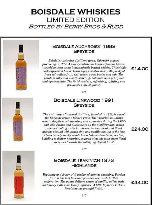 Menu at Boisdale of Belgravia restaurant, London