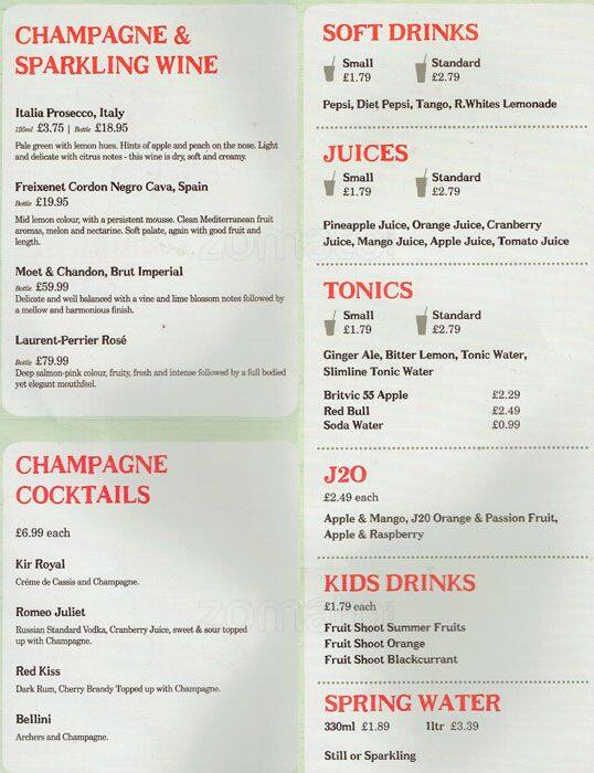 Menu at Jimmy's Restaurants, London, London Designer Outlet Centre