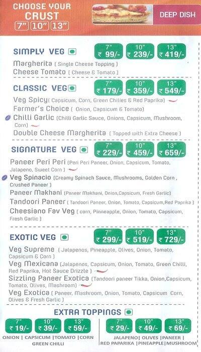 Cheesiano Pizza Menu, Menu for Cheesiano Pizza, Wakad, Pune - Zomato