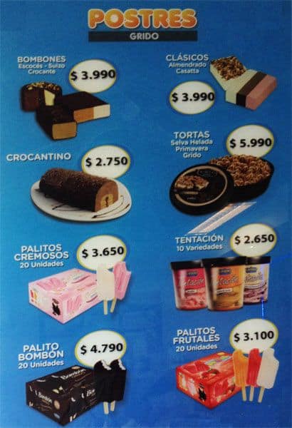 Grido Helado Menu,Menú para Grido Helado, Santiago Centro, Santiago ...