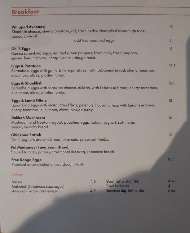 Menu at Cedar Bakery Preston, Preston