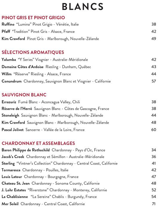 Menu au The Keg Steakhouse & Bar - Pointe-Claire, Pointe-Claire