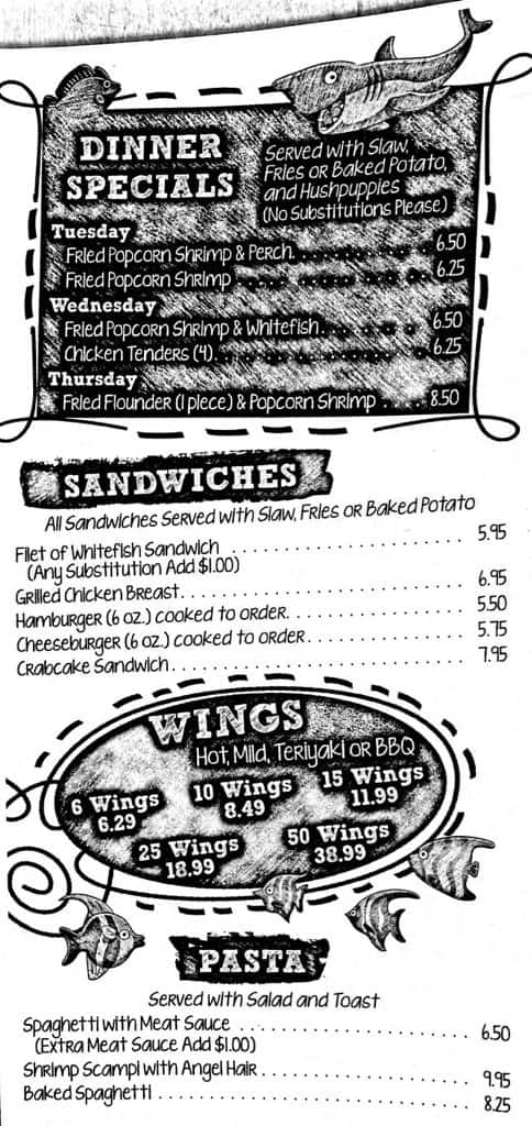 Menu at Walkertown Seafood Shack fast food, Walkertown