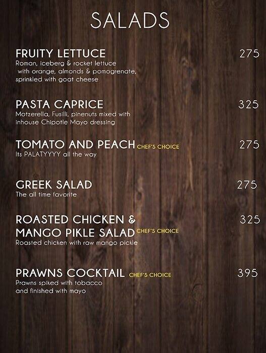 Palate Menu, Menu for Palate, Chandigarh Industrial Area, Chandigarh ...