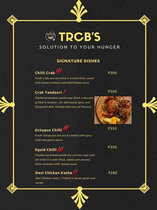 Menu of Trishna Restaurant (TRCB), Nayapara, Siliguri