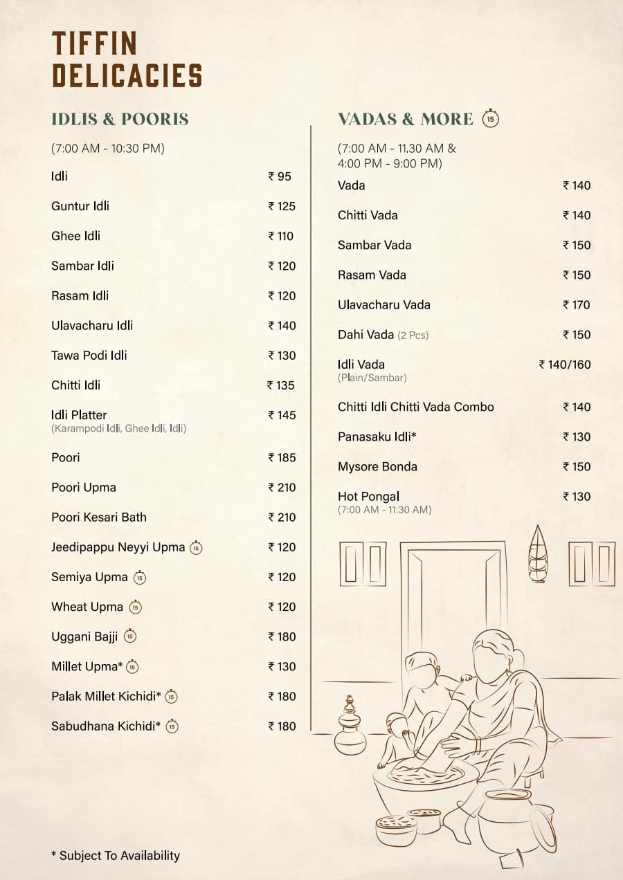 Menu of Ishtaa, Jubilee Hills, Hyderabad