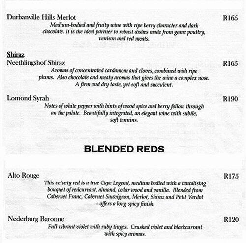 Menu at Carvers Restaurant & Pub, Randburg