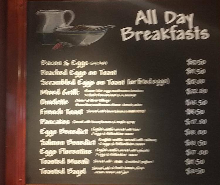 Menu at Mr Bun Cafe, Wellington, 38-42 Waring Taylor St