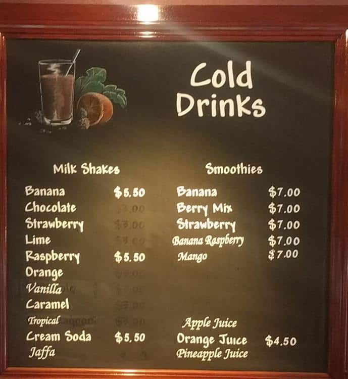 Menu at Mr Bun Cafe, Wellington, 38-42 Waring Taylor St