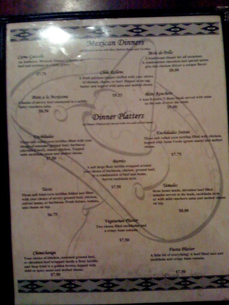 Menu at El Toro Taco Mexican Restaurant, Homestead