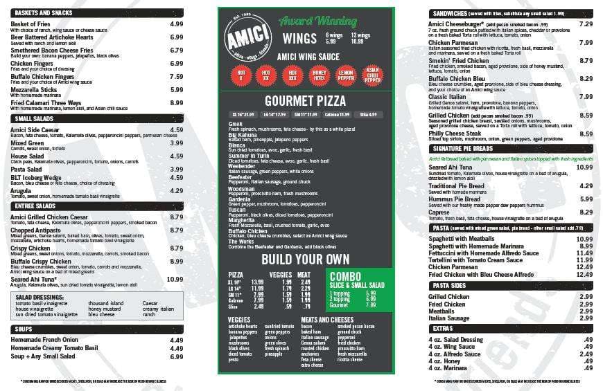 Amici Madison Menu, Menu for Amici Madison, Madison, Athens ...