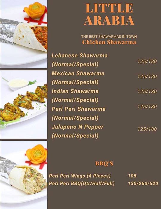 Menu of Little Arabia, Periyakollappatty, Salem